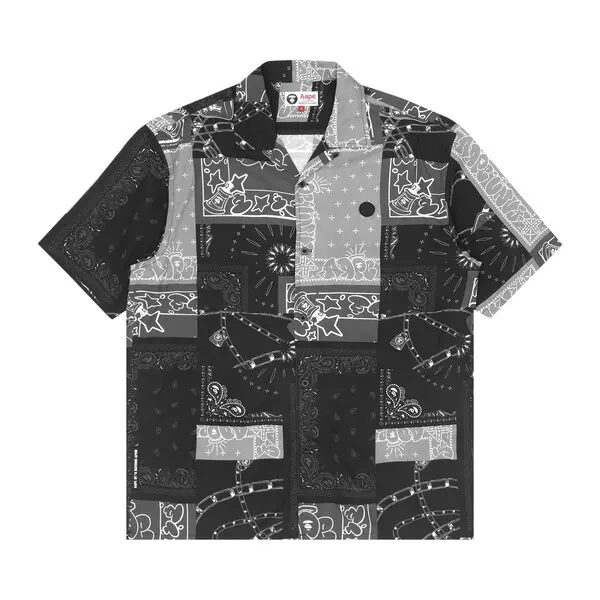 AAPE Moonface Bandana Print Short-sleeve Shirt /white