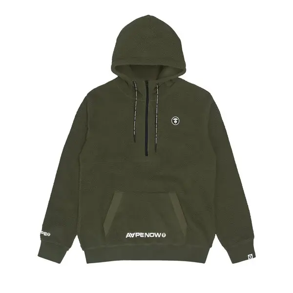 AAPE Zipped Neck Hoodie 'khaki