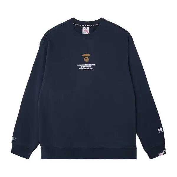 AAPE Moonface Printed Sweatshirt /navy