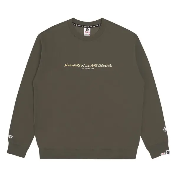 AAPE Moonface Drip Graphic Sweatshirt 'beige/brown