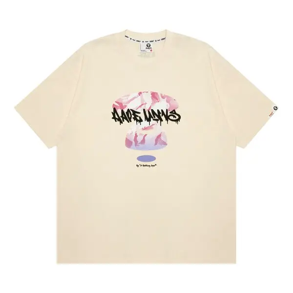 AAPE Unvs Moonface Graphic Tee 'ivory/white