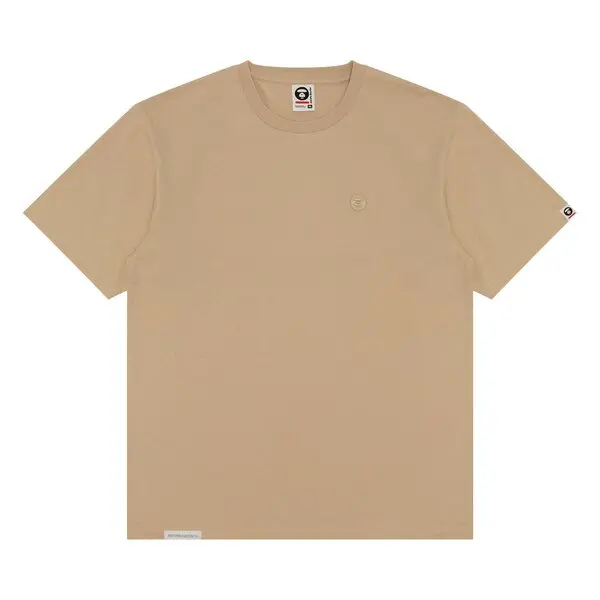 AAPE Moonface Embroidered Tee 'khaki/yellow