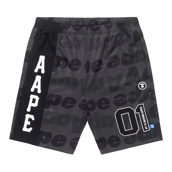 AAPE Moonface Patterned Mesh Shorts /red