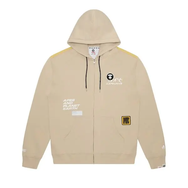 AAPE Back Printed Zip Hoodie 'beige/light