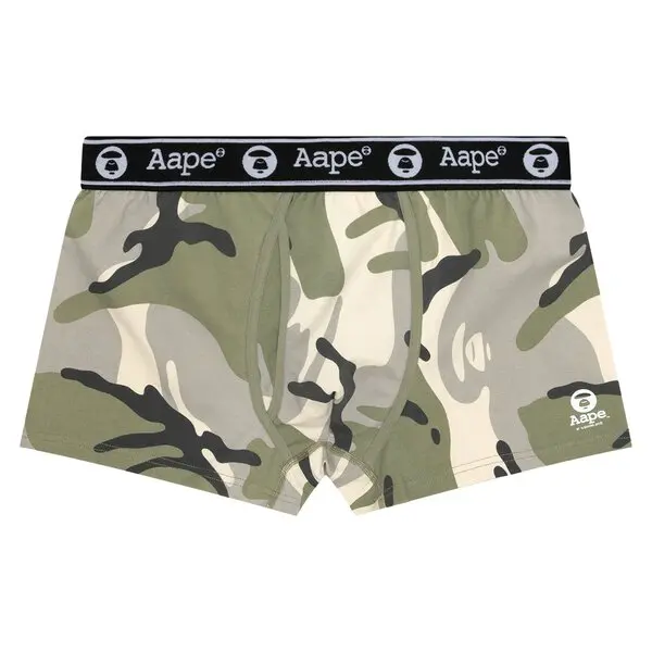 AAPE Moonface Logo Camo Boxer Briefs 'khaki/beige