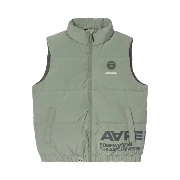 AAPE Moonface Patch Down Vest 'khaki/light