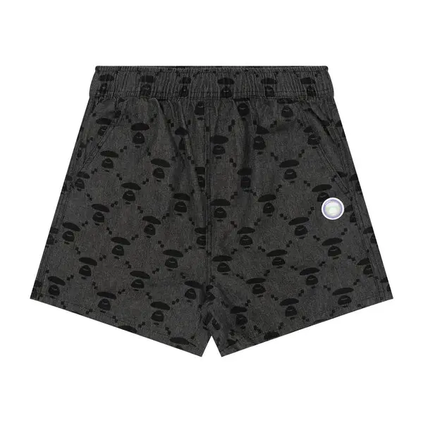 AAPE Moonface Patterned Denim Shorts /light