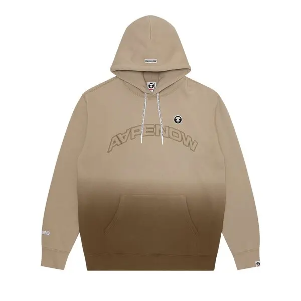 AAPE Moonface Patch Gradient Hoodie 'beige/grey