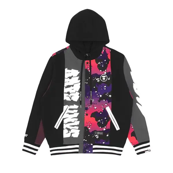 AAPE Moonface Camo Hooded Varsity Jacket