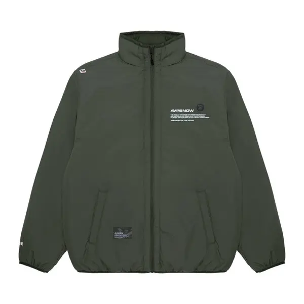 AAPE Moonface Patch Zip-up Jacket 'khaki/grey