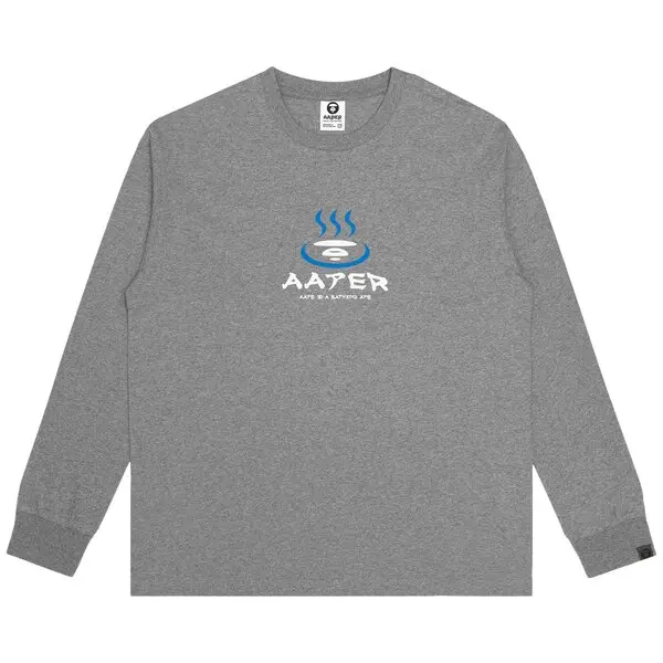 AAPE R Back Graphic Long Sleeve Tee /heather