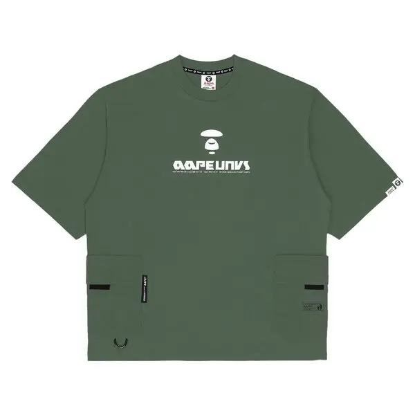 AAPE Moonface Flap Pocket Tee 'khaki