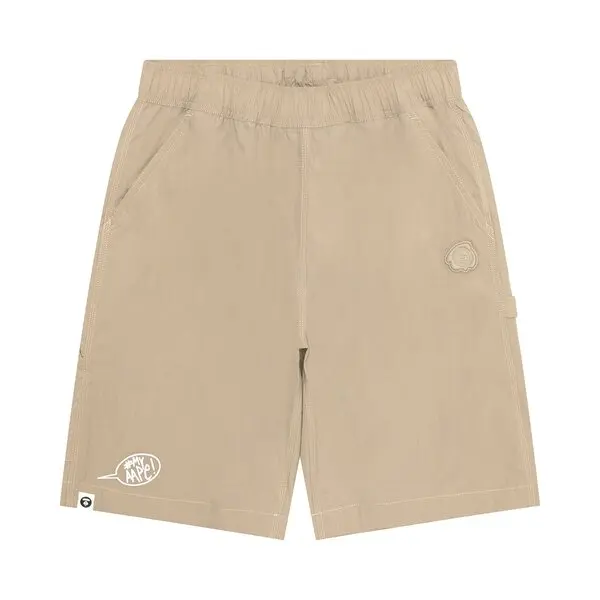 AAPE Moonface Logo Patch Shorts 'beige/grey