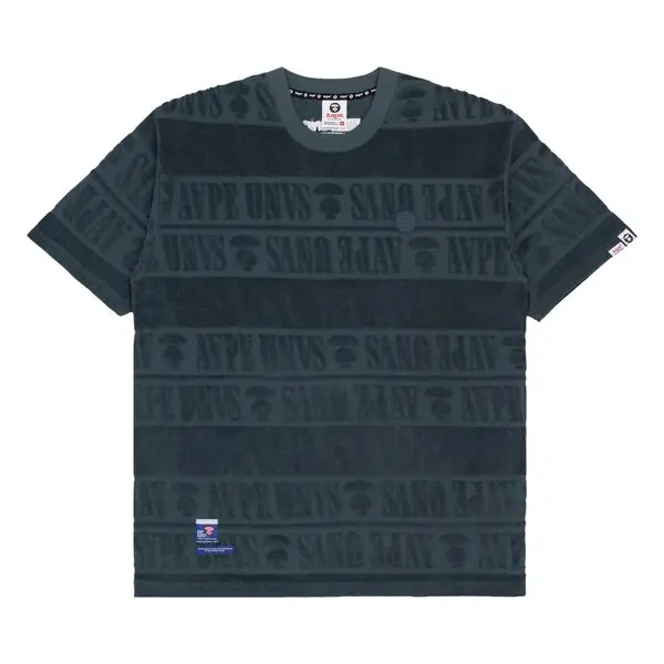 AAPE Moonface Embroidered Fleece Tee /blue