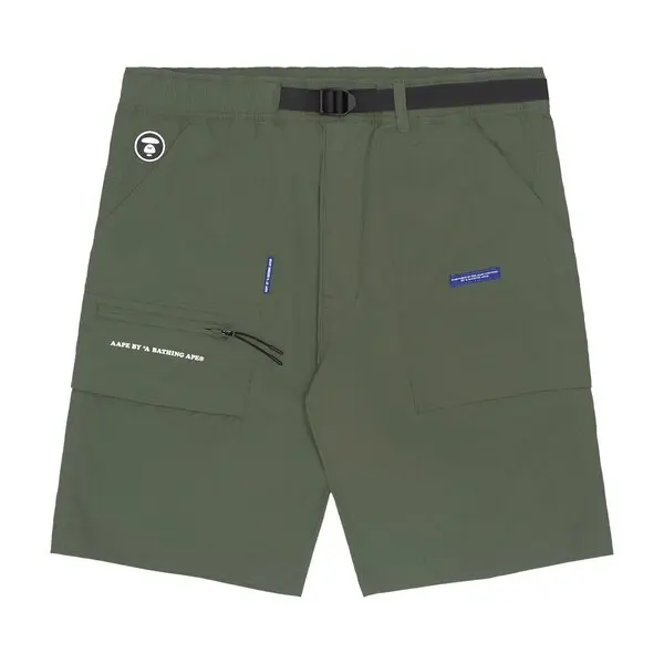 AAPE Moonface Belted Shorts 'khaki/dark