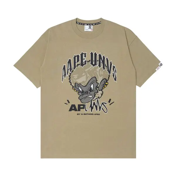 AAPE Moonface Camo Graphic Tee 'beige/dark