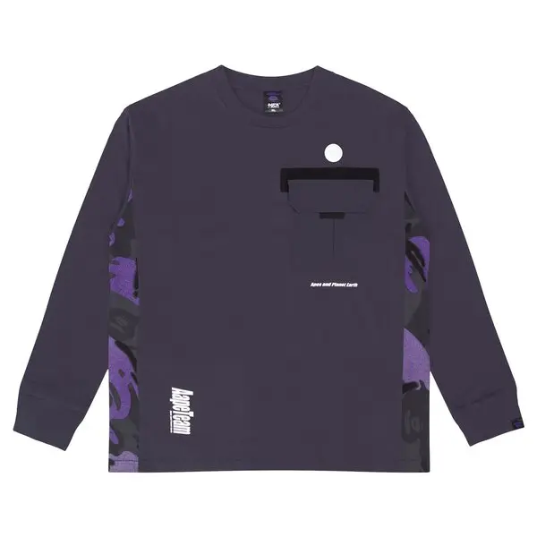 AAPE Moonface Chest Pocket Long-sleeve Tee /purple