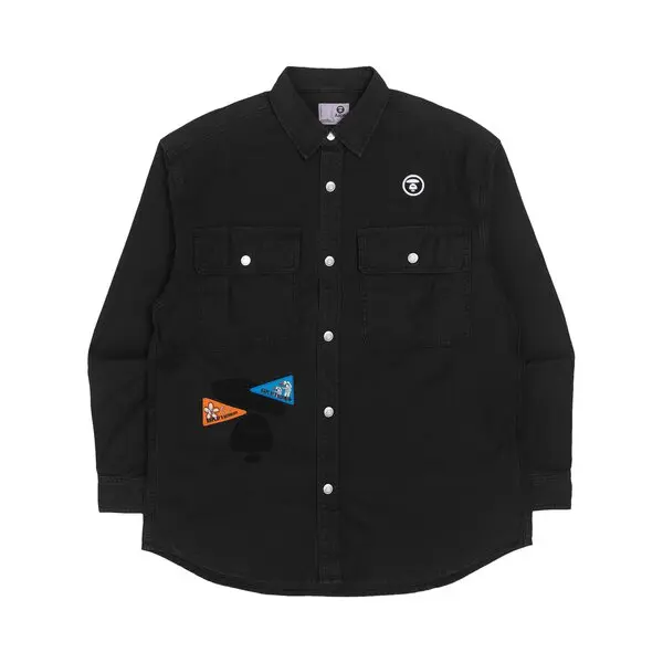 AAPE Moonface Embroidered Graphic Patch Shirt /light