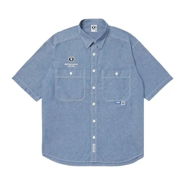 AAPE Moonface Embroidered Short-sleeve Shirt
