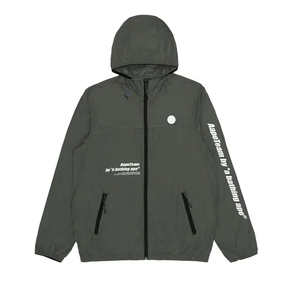 AAPE Moonface Hooded Lightweight Jacket 'khaki/grey