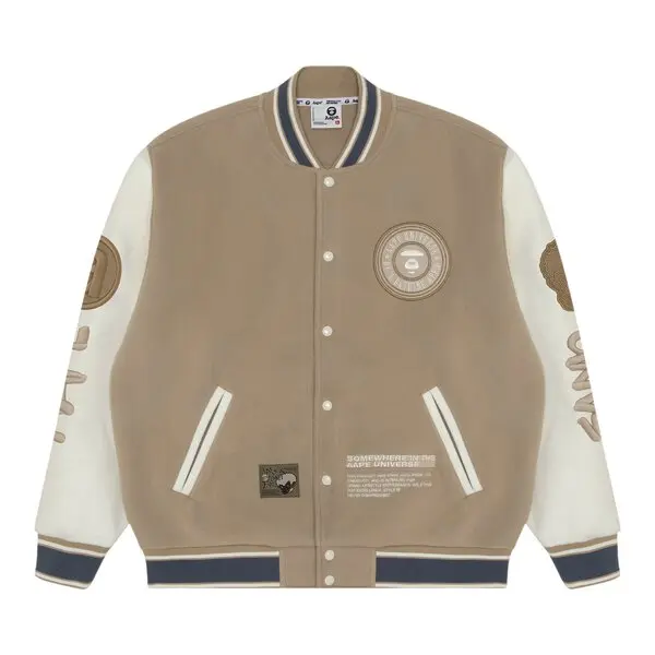 AAPE Moonface Embroidered Jacket 'beige