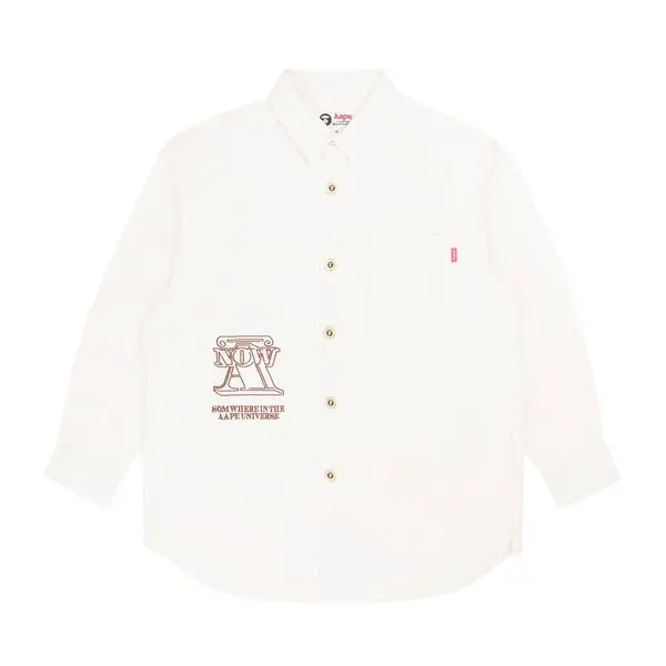 AAPE Logo Embroidered Shirt 'ivory