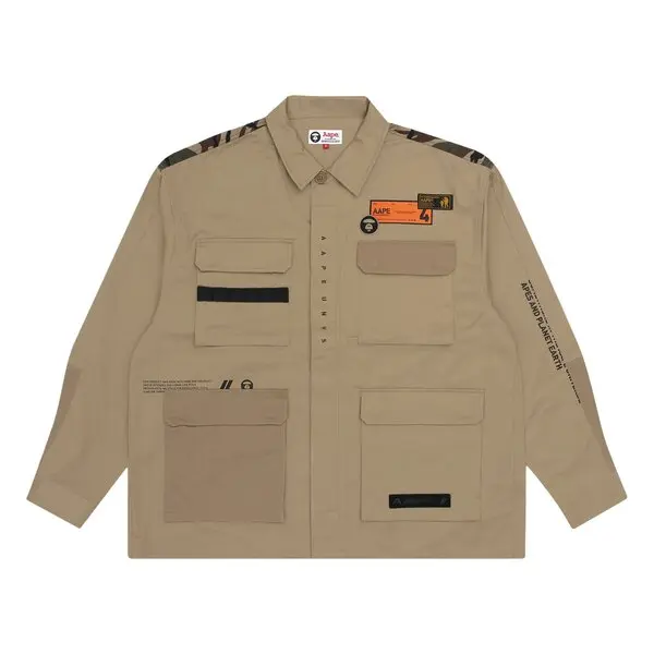 AAPE Moonface Military Shirt 'beige