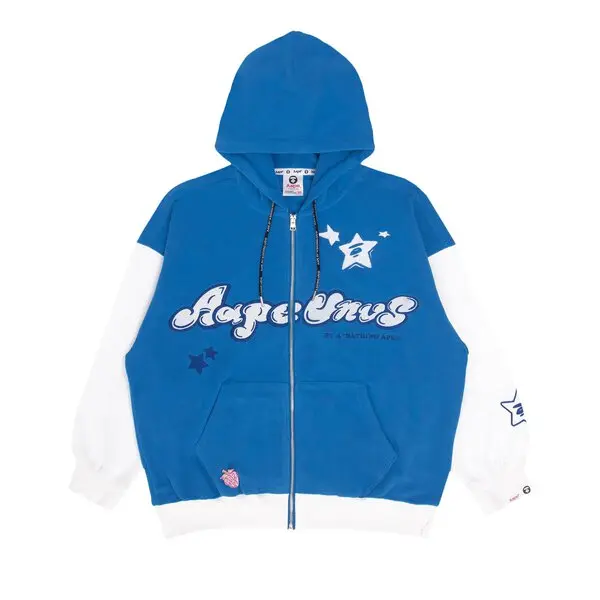 AAPE Moonface Panelled Fleece Zip-up Hoodie