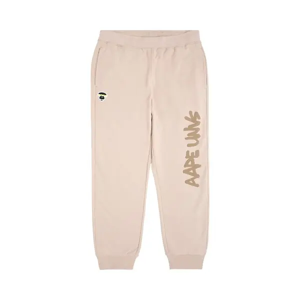 AAPE Moonface Patch Sweatpants 'beige/grey