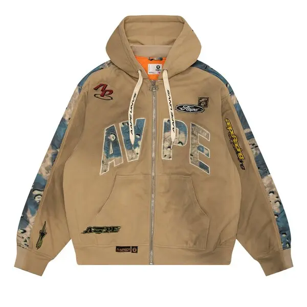 AAPE Logo Hooded Jacket 'beige/light