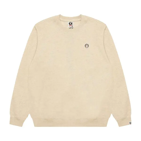 AAPE Now Moonface Crewneck Sweater 'beige/heather