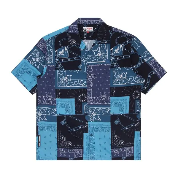 AAPE Moonface Bandana Print Short-sleeve Shirt /white