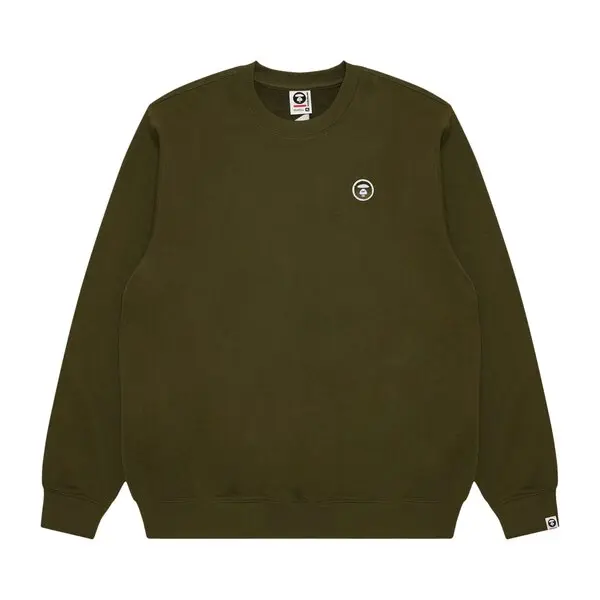 AAPE Now Moonface Crewneck Sweater 'khaki