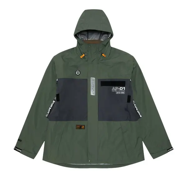 AAPE Moonface Convertible Utility Hooded Jacket 'khaki