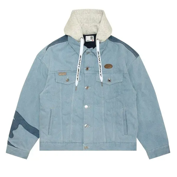 AAPE Moonface Logo Hooded Denim Jacket /light
