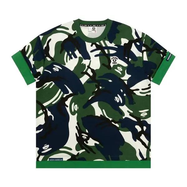 AAPE Now Moonface Logo Short Sleeve Tee 'navy/green