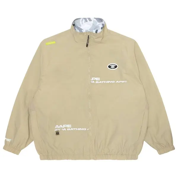 AAPE Moonface Camo Reversible Zip-up Jacket 'ivory/grey