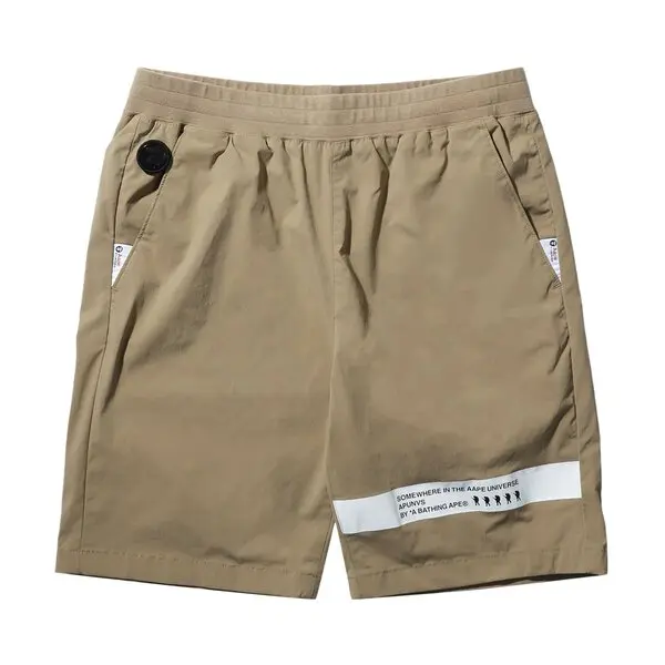 AAPE Logo Print Loose Chino Shorts 'beige