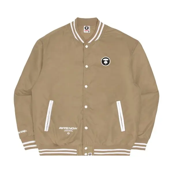 AAPE Moonface Printed Bomber Jacket 'beige/dark