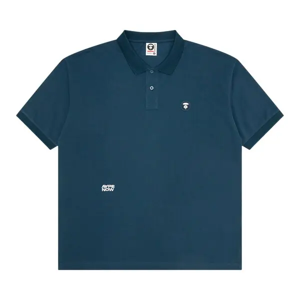 AAPE Now Moonface Logo Polo Shirt 'navy