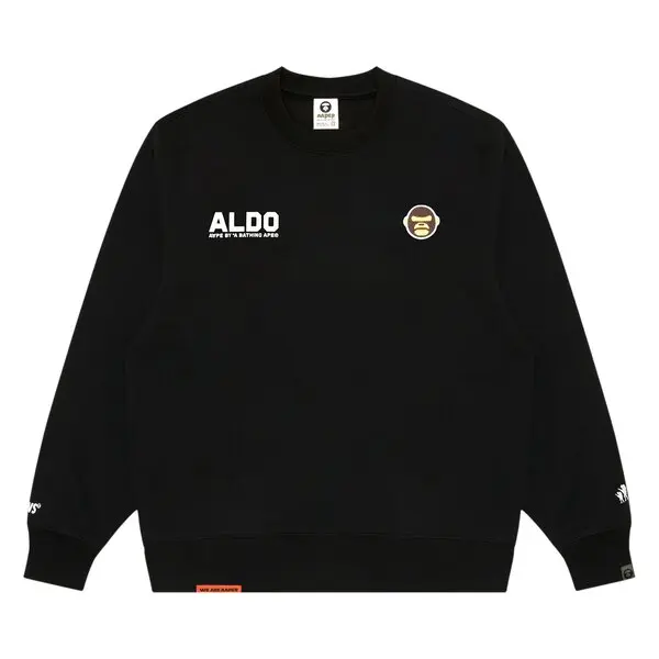 AAPE R Moonface Logo Crew Neck Sweatshirt