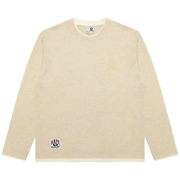 AAPE A' Long Sleeve Tee 'beige/heather