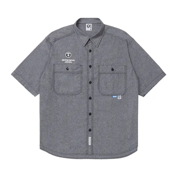 AAPE Moonface Embroidered Short-sleeve Shirt