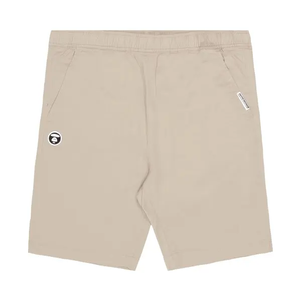 AAPE Moonface Embroidered Twill Shorts 'beige/grey