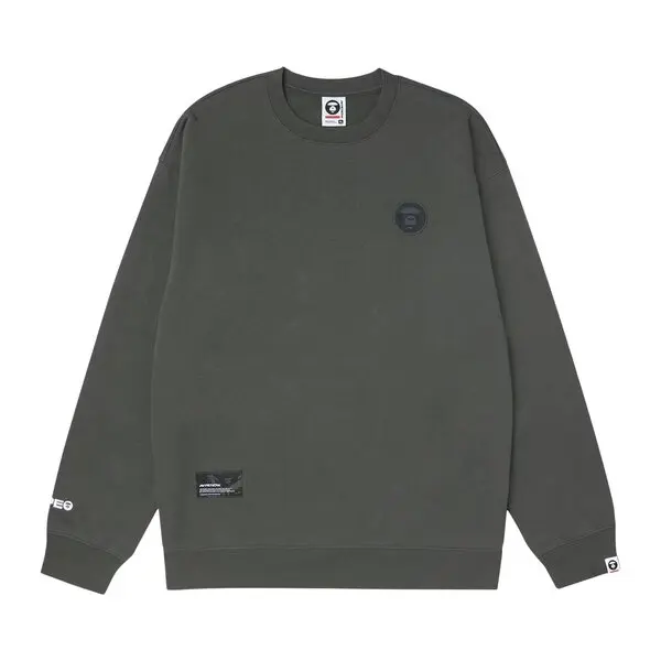 AAPE Moonface Patch Sweatshirt 'khaki/grey