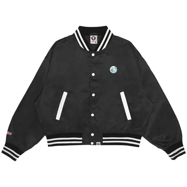 AAPE Moonface Embroidered Bomber Jacket /dark