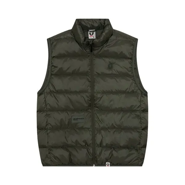 AAPE Moonface Logo Down Vest 'khaki/grey