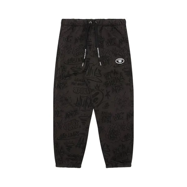 AAPE Moonface Graffiti-patterned Sweatpants /black