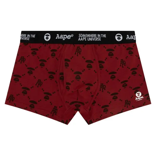 AAPE Moonface Logo Boxer Briefs 'burgundy