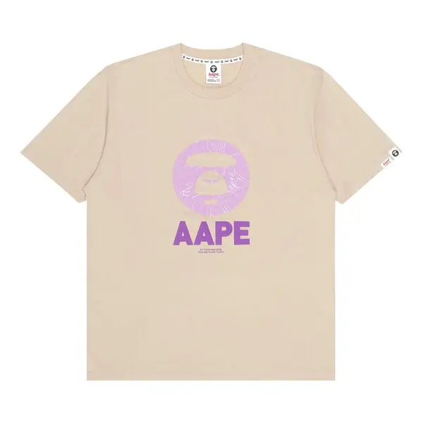 AAPE Moonface Camo Graphic Tee 'beige/light